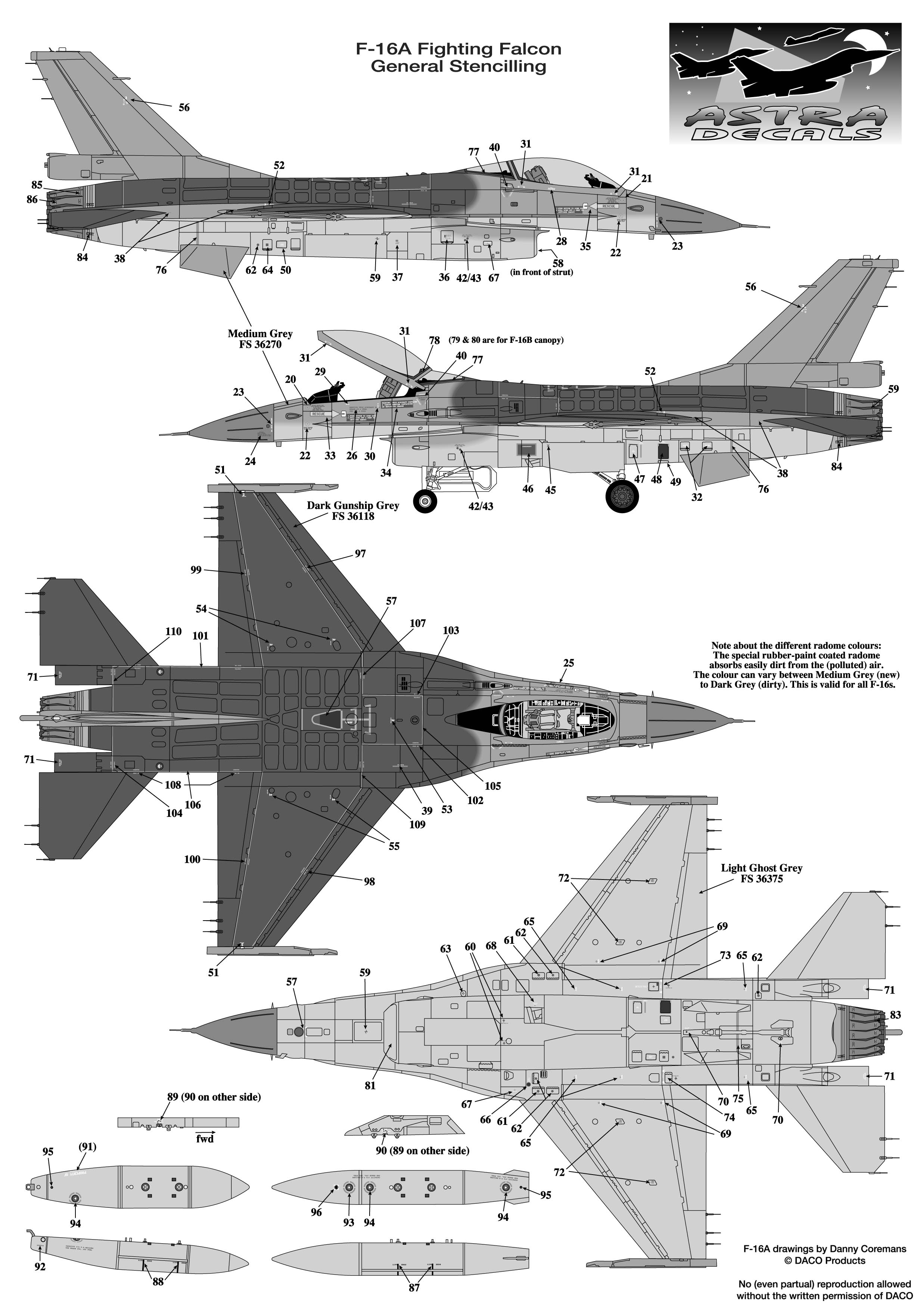 DACO's F-16 Stencils